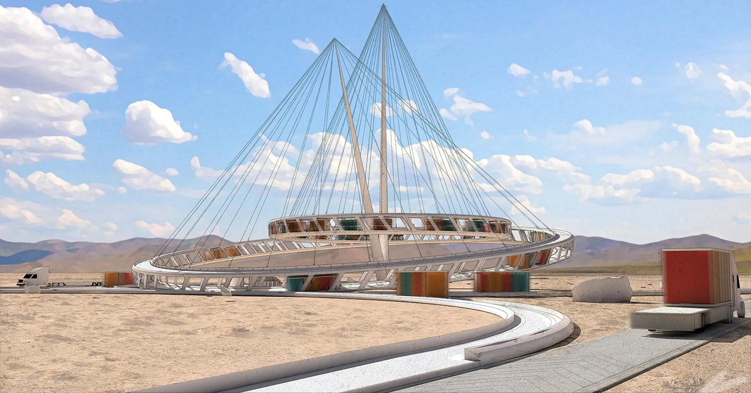 Centrifugal Sorting Facility Perspective Drawing - Columbia GSAPP