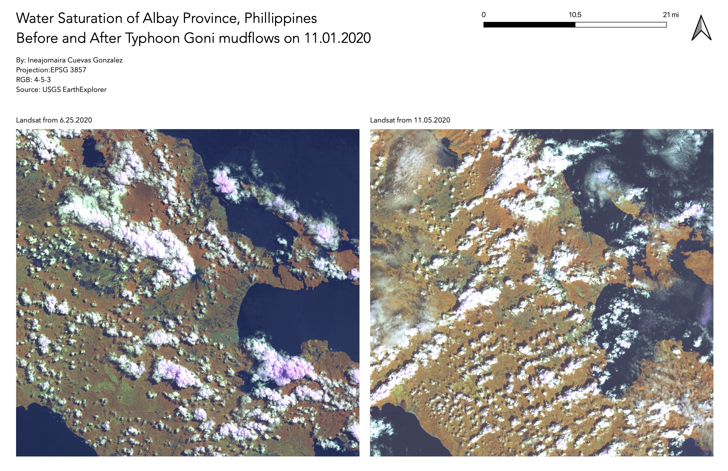 Water Saturation of Albay Province, Philippines Before and After ...