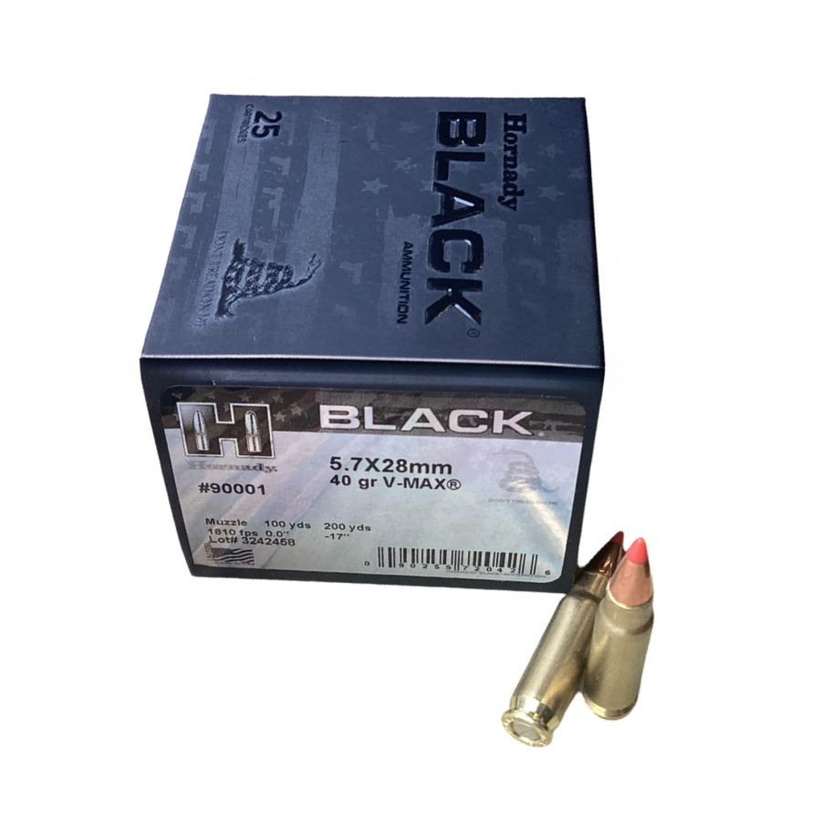 5.7x28mm, Hornady Black, V-MAX, 40 Grain, 25 Rounds | FlipAmmo | Lorton ...