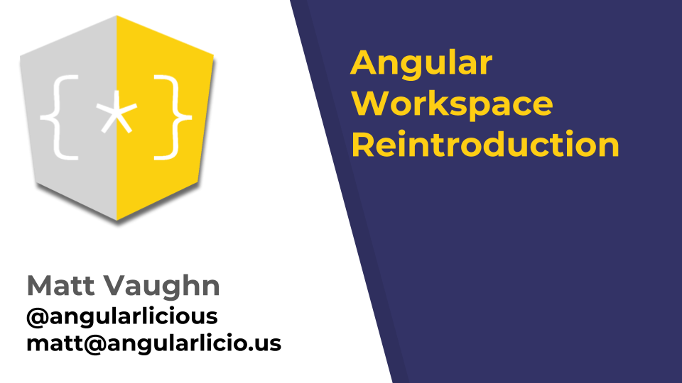 Angular Workspace Getting Started Angular Architecture