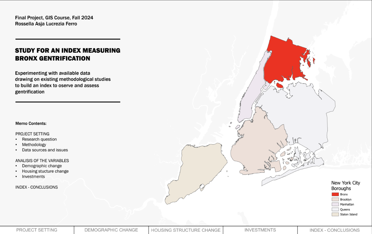 Study for an index measuring Bronx gentrification - Columbia GSAPP