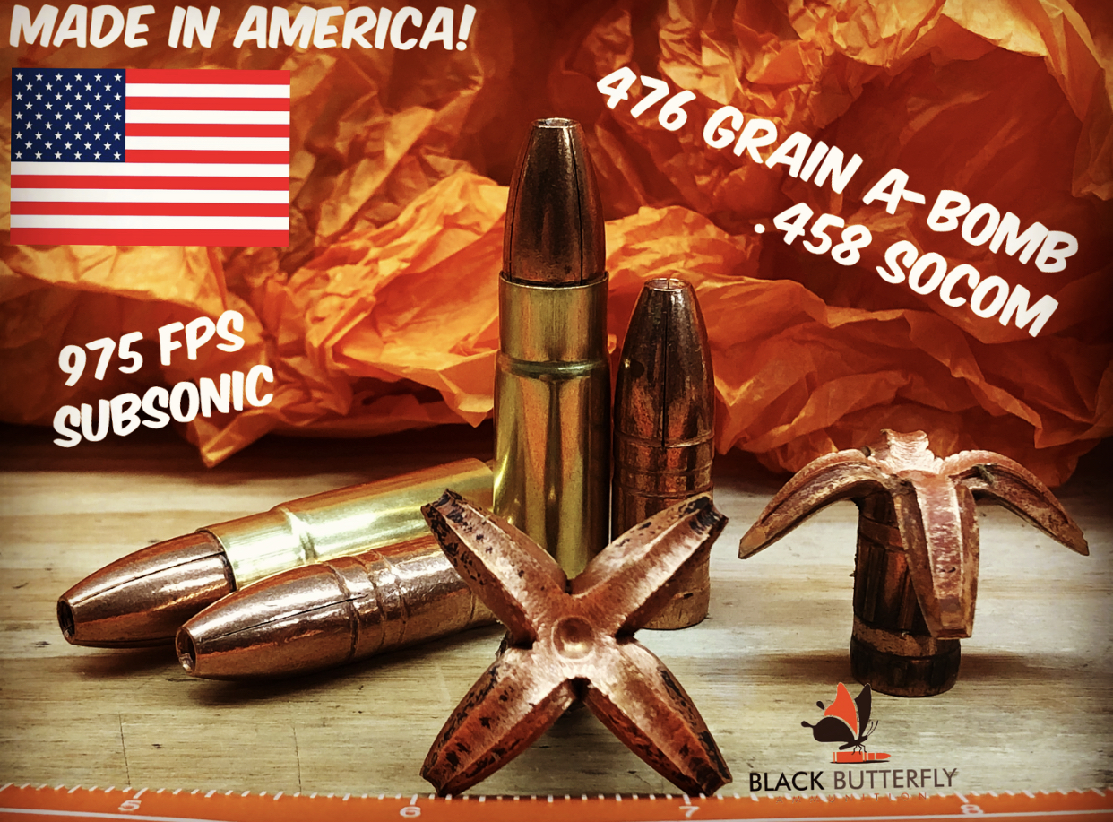 Premium, .458 SOCOM, 476 gr, 20 Rounds, Maker Expanding Copper SUBSONIC ...