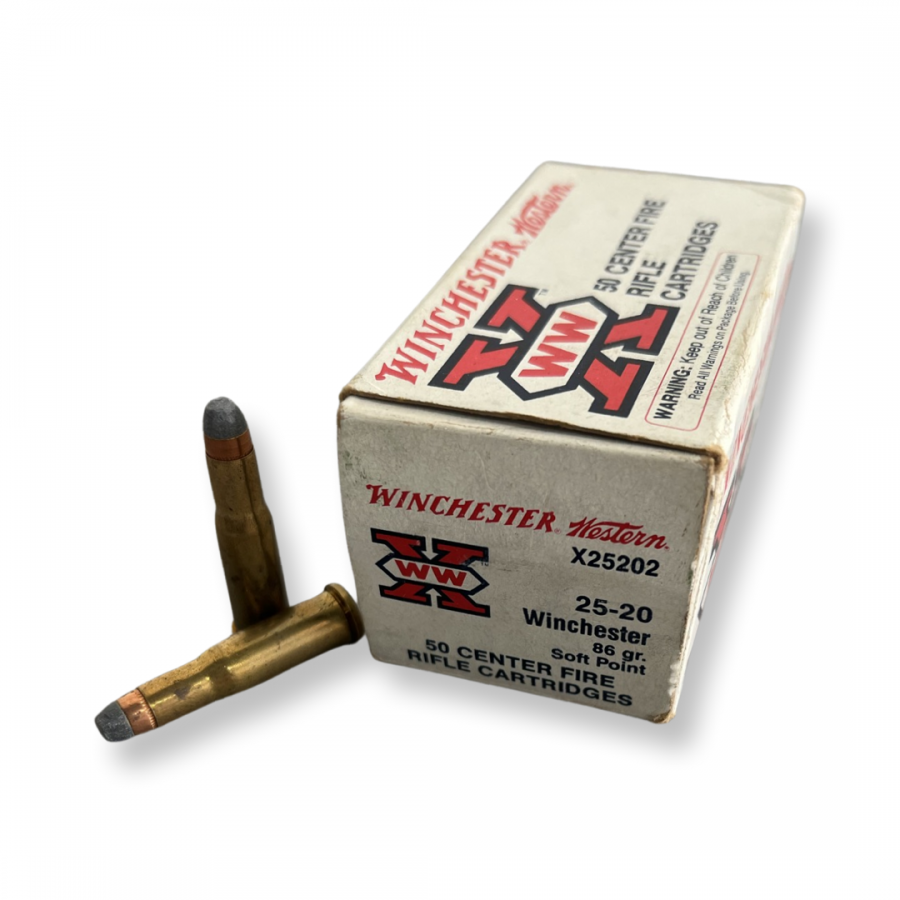 25-20 WIN - Winchester Western 86 grain soft Point - 50 Round Box Free ...