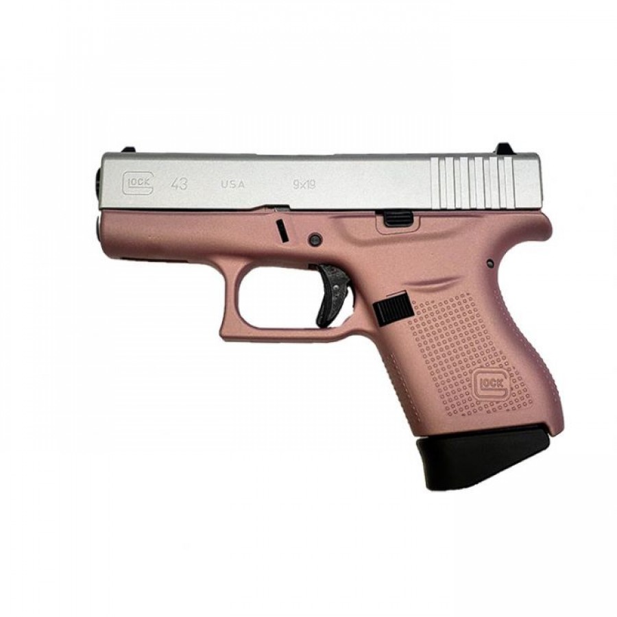 Glock Glock W260-98090 G43 Subcompact 9mm Luger 3.39" 6+1 Pink ...
