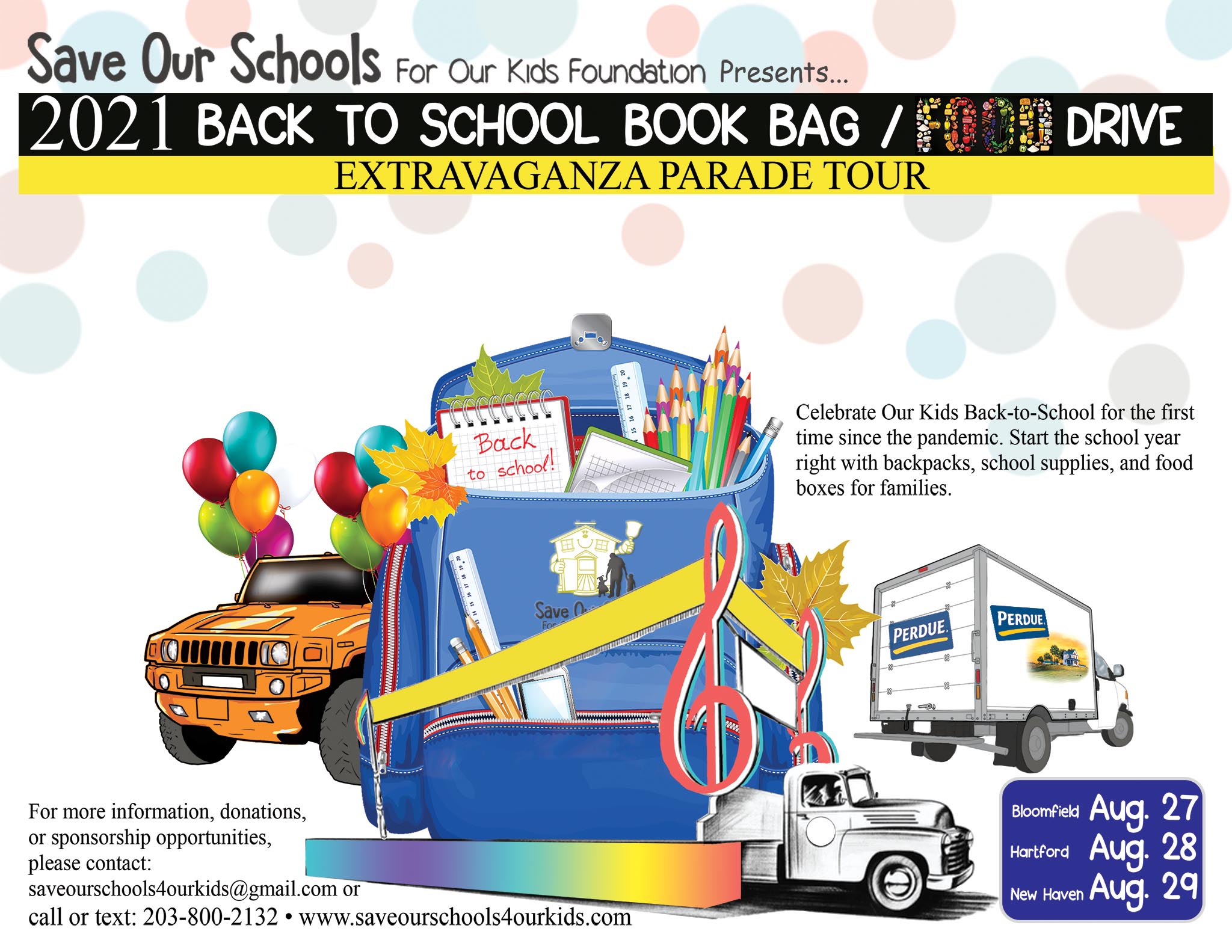 2021 Back 2 School Book Bag & Food Drive tour & Parade | Save Our ...