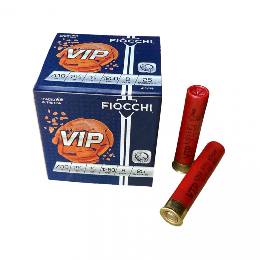 .410 Bore FIOCCHI 2.5" .5OZ #8 EXACTA SHOTSHELL AMMUNITION 25 Rounds ...