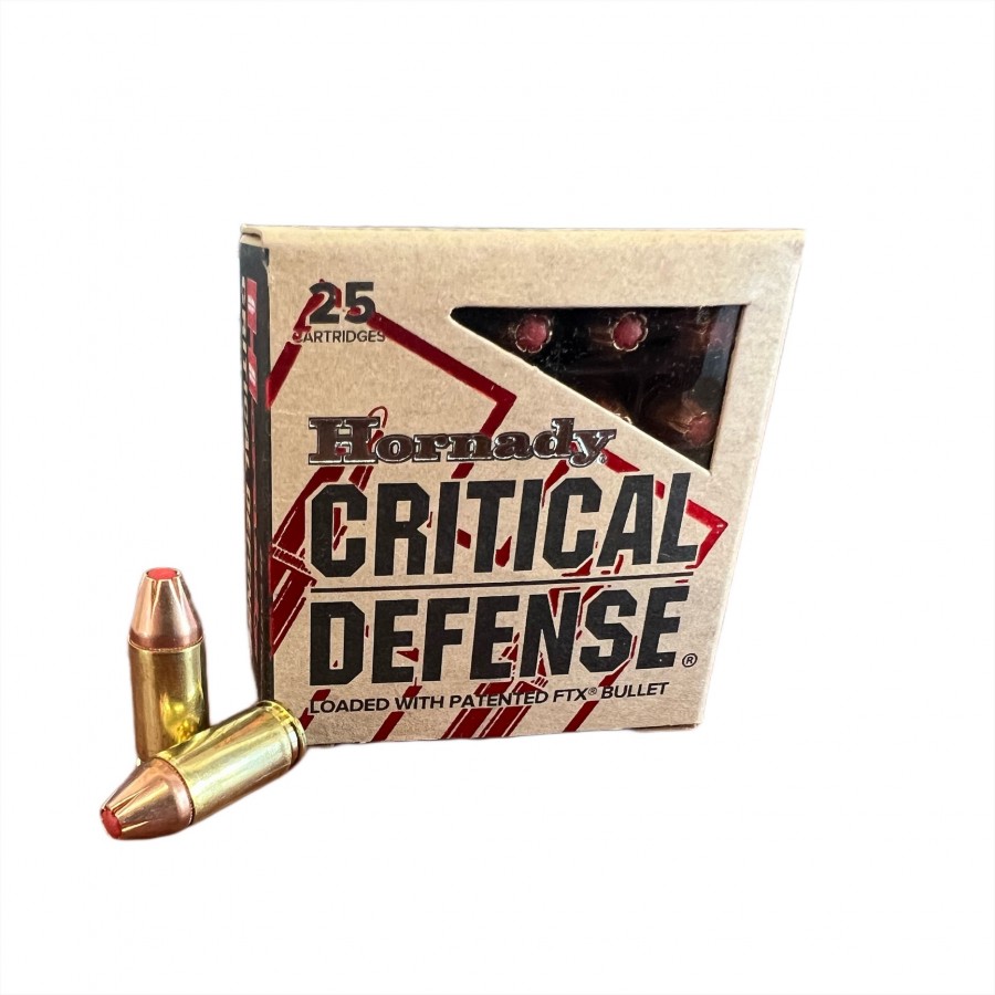 9mm Luger Hornady Critical Defense 115 GR. FTX 90250 - 25 Round Box ...