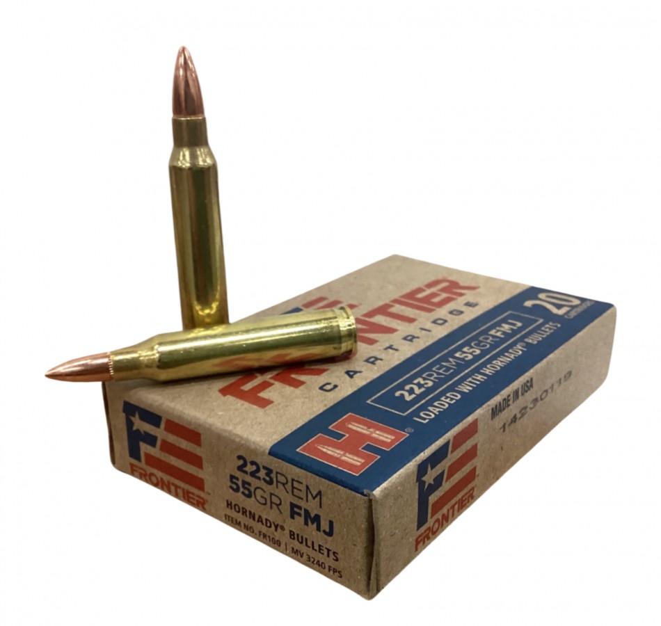 223 Remington - Hornady Frontier 55 grain Full Metal Jacket - 20 Round ...