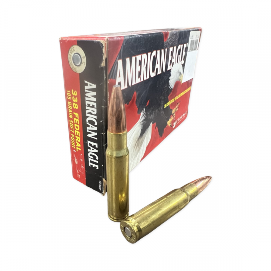 338 Federal - Federal American Eagle 185 Grain Soft Point - 20 round ...
