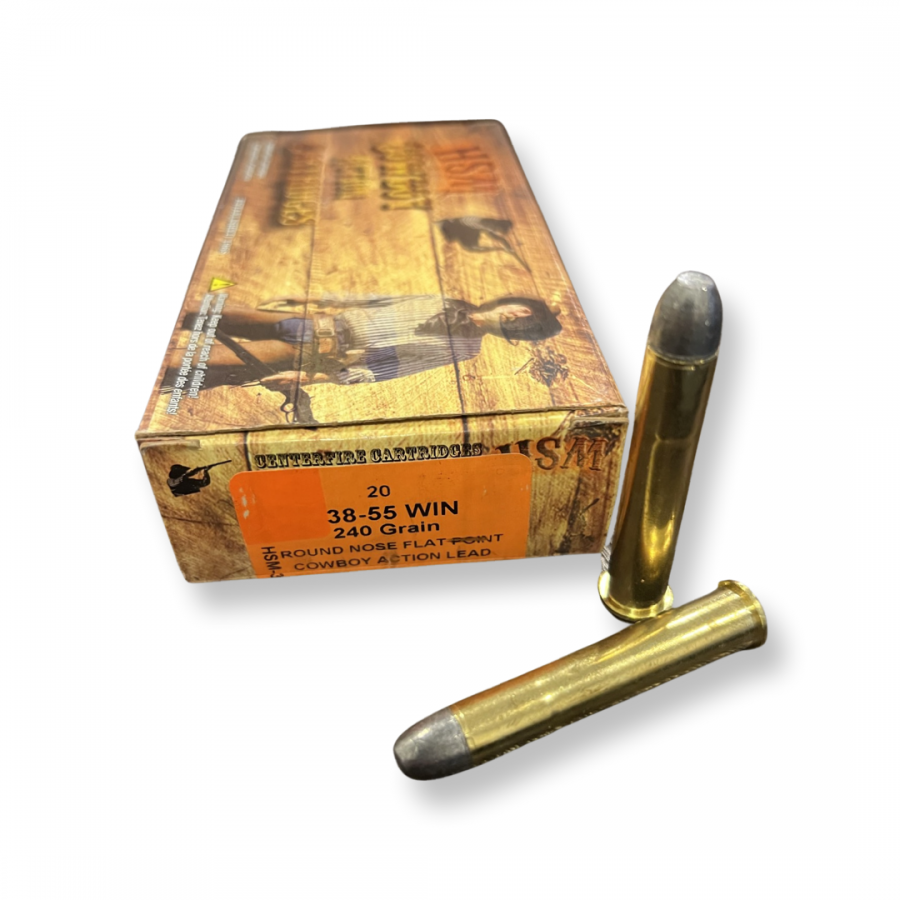 38-55 WIN HSM Cowboy Action 240 Grain Round Nose Flat Point - 20 Round ...