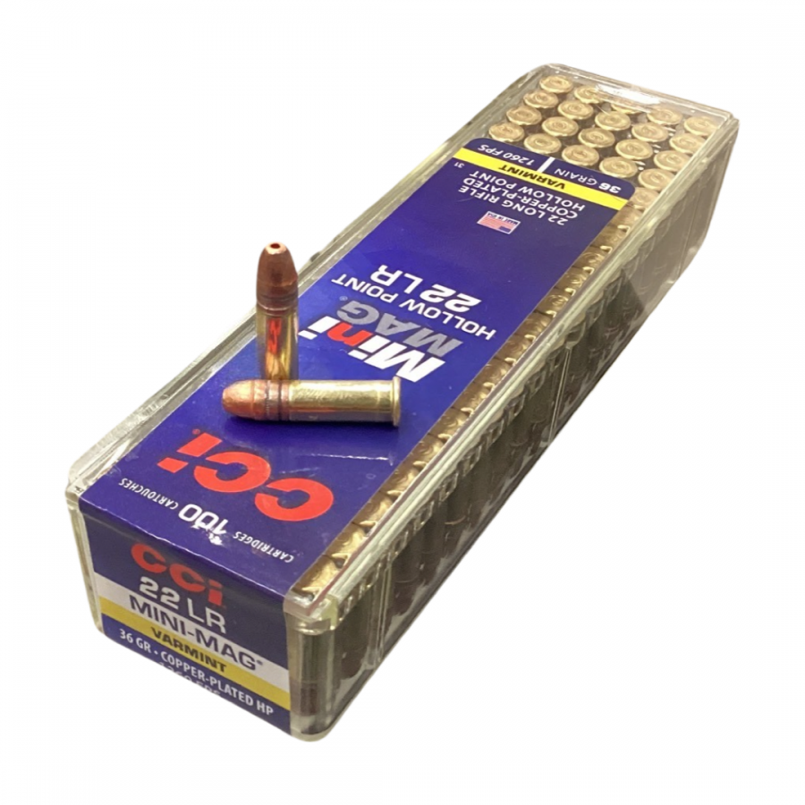22LR CCI Mini-Mag 36 GR. Copper Plated Hollow Point - 31 - 100 Round ...