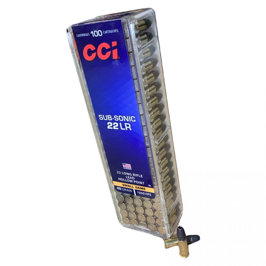 22 LR - CCI subsonic 40 Grain Hollow Points #56 - 100 Round Box ...
