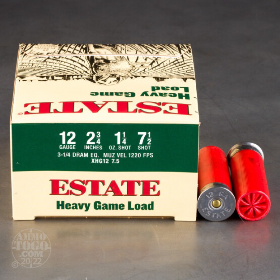 12 Gauge Estate 2 3/4 #7.5 shot 25 round box-$11.99 flat shipping ...