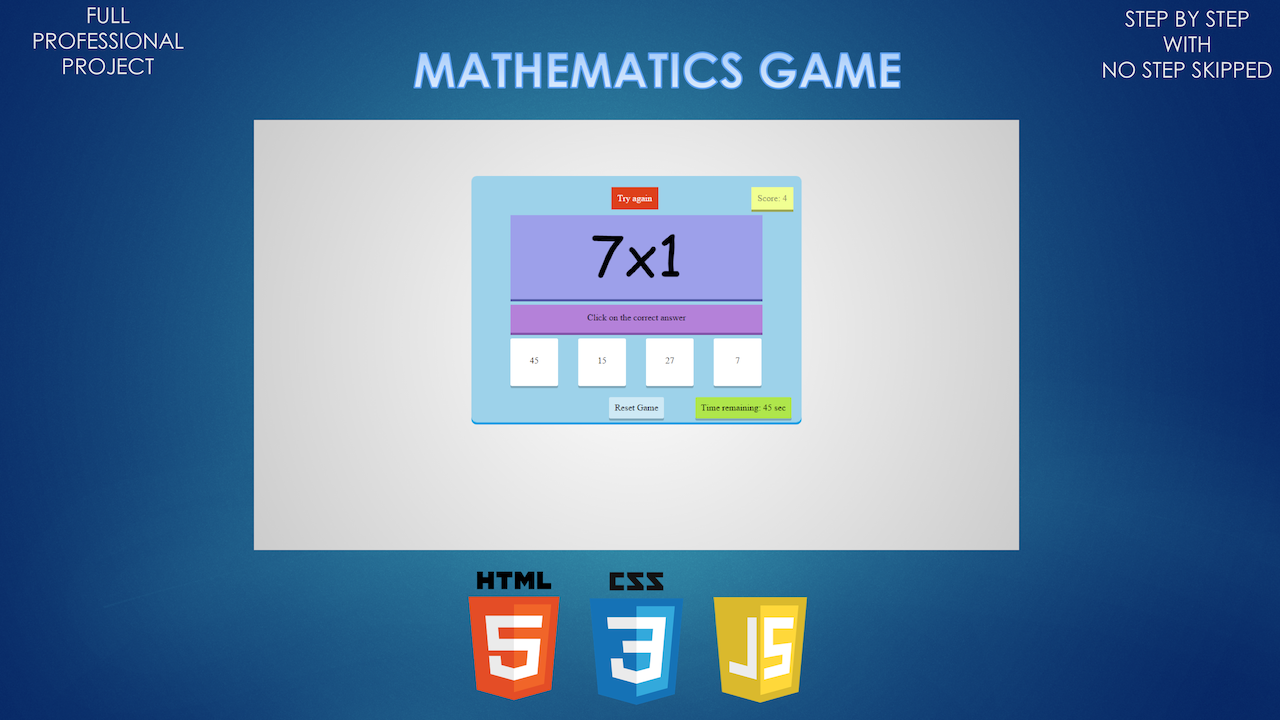 Create A Math Sprint Game In Html Css And Javascript Geeksforgeeks