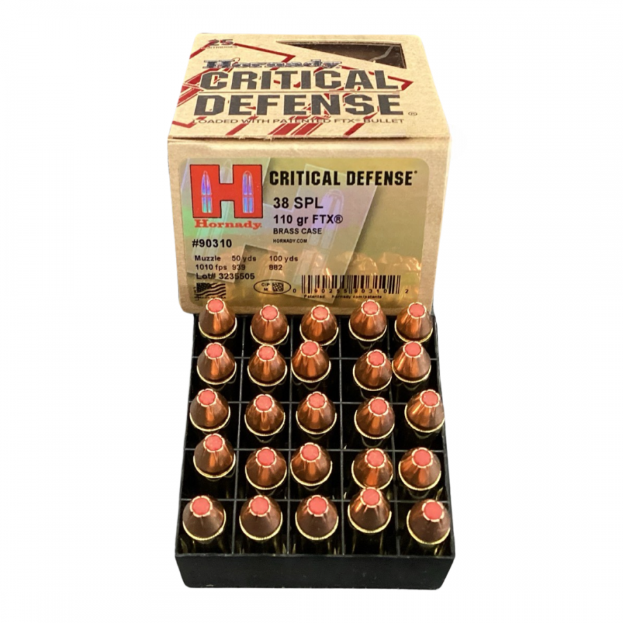 .38 SPECIAL HORNADY CRITICAL DEFENSE AMMUNITION 110 GRAINS FXT - 25 ...