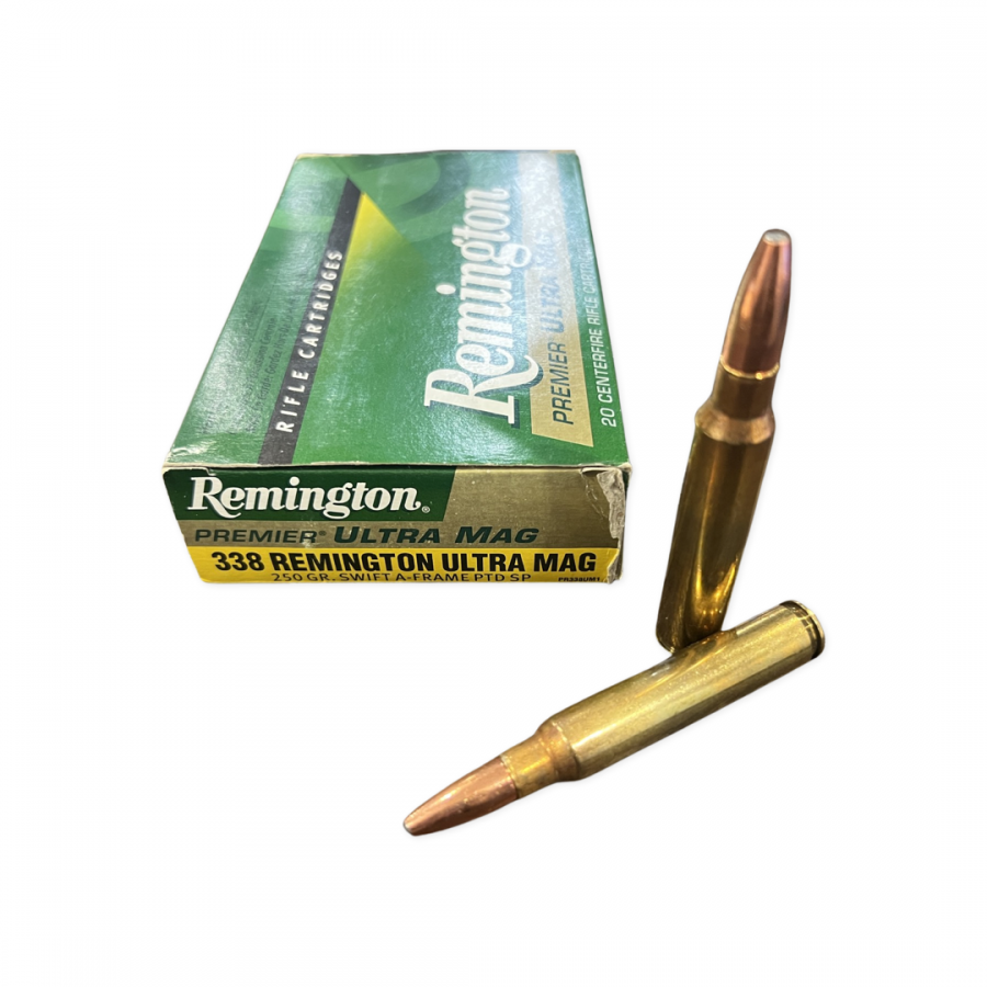 338 Remington ULTRA MAG (RUM)- Remington 250 Grain Swift A-Frame PTD ...