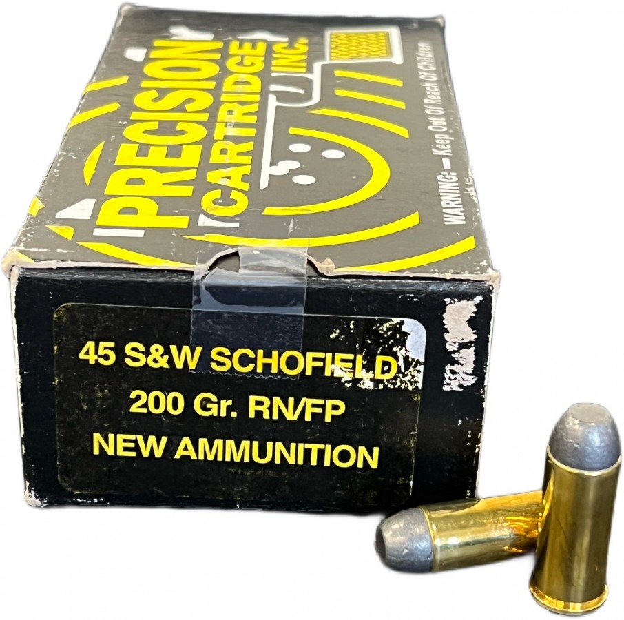 45 S&W Schofield - Precision Cartridges 200 Grain Round Nose Flat Point ...