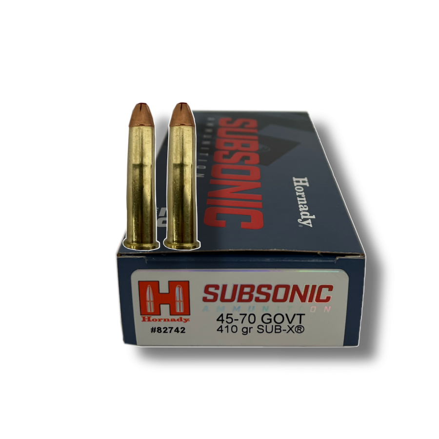 45-70 - Hornady subsonic Government, 410 Grain, SUB-X -82742- 20 Round ...