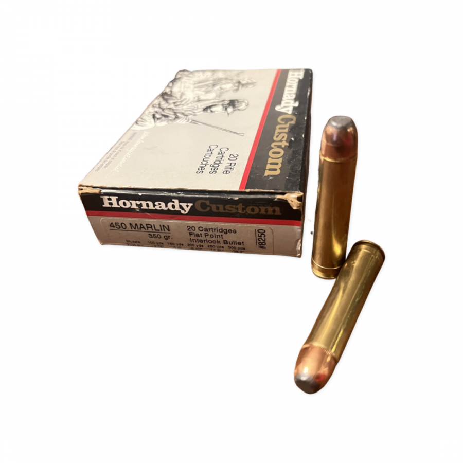 450 MARLIN HORNADY CUSTOM 350 Grain 20 cartridges Flat Point Interlock ...