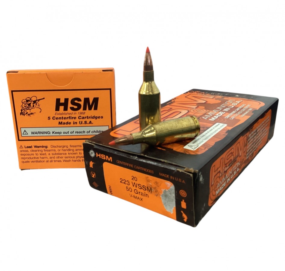 223 WSSM - HSM 50 Grain V-Max - 20 round Box | FlipAmmo | Lorton | 22191
